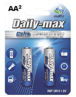 Buy Daily-max Alkaline Battery R6p Aa 1.5v Sum-3 from Changzhou Anyida ...
