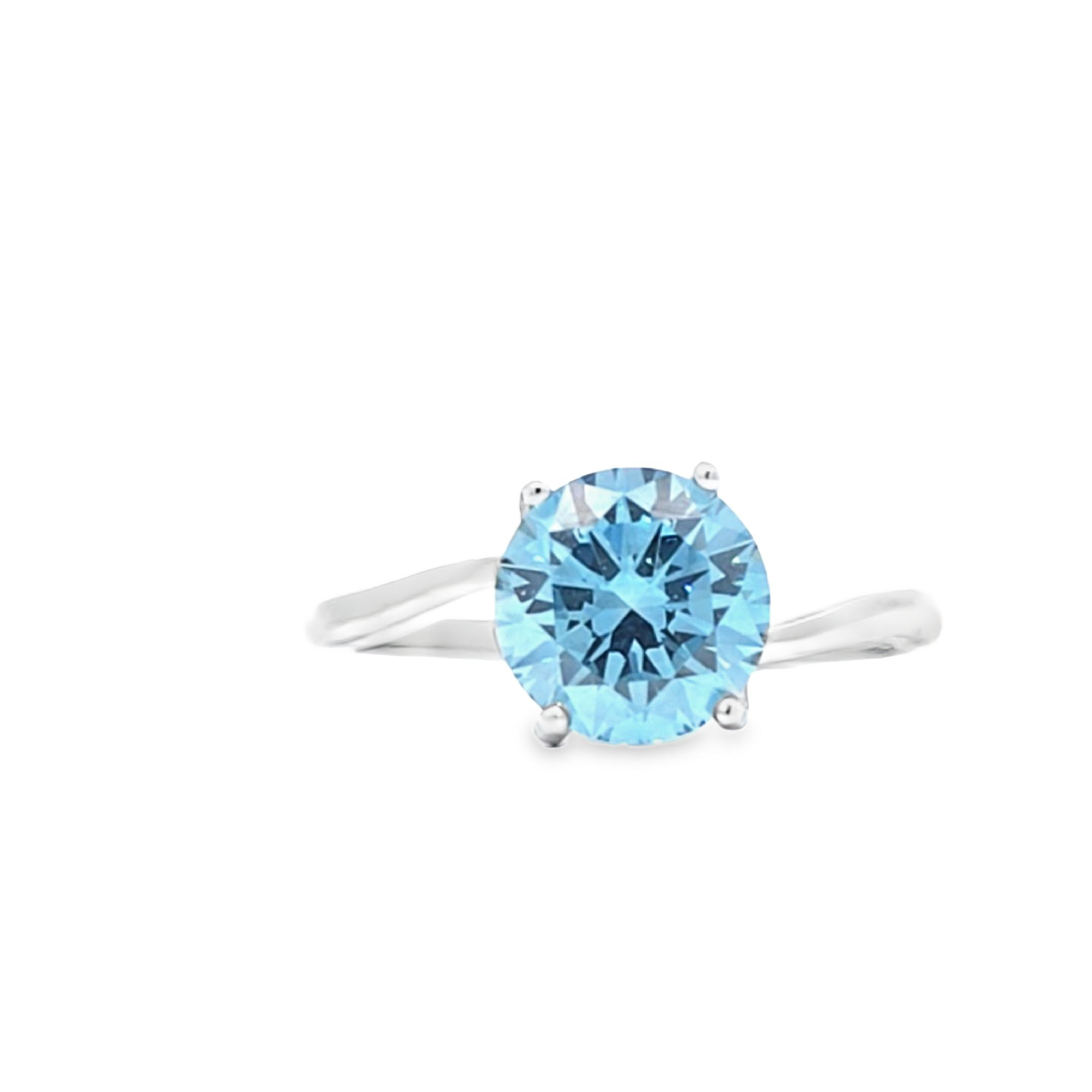 Buy Lab-grown Blue Diamond Tiffany Ring from Lab grown gems, Australia ...