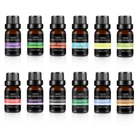 Buy 12 Pack Essential Oil Set Natural Plant Therapeutic Grade Essential ...