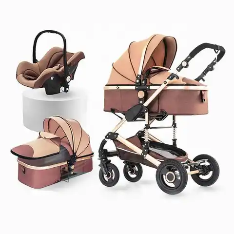 Buy 2024 Deluxe 3-in-1 Foldable Baby Stroller Combo Car Seat Travel ...
