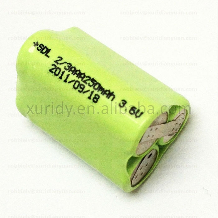 Buy 2/3aaa 250mah 3.6v Nickel Metal Hydride Batteries from Huixian ...