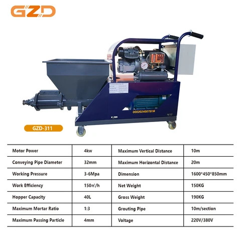 Buy 311 Mortar Spraying Machine Concrete Sprayer Spray Cement ...