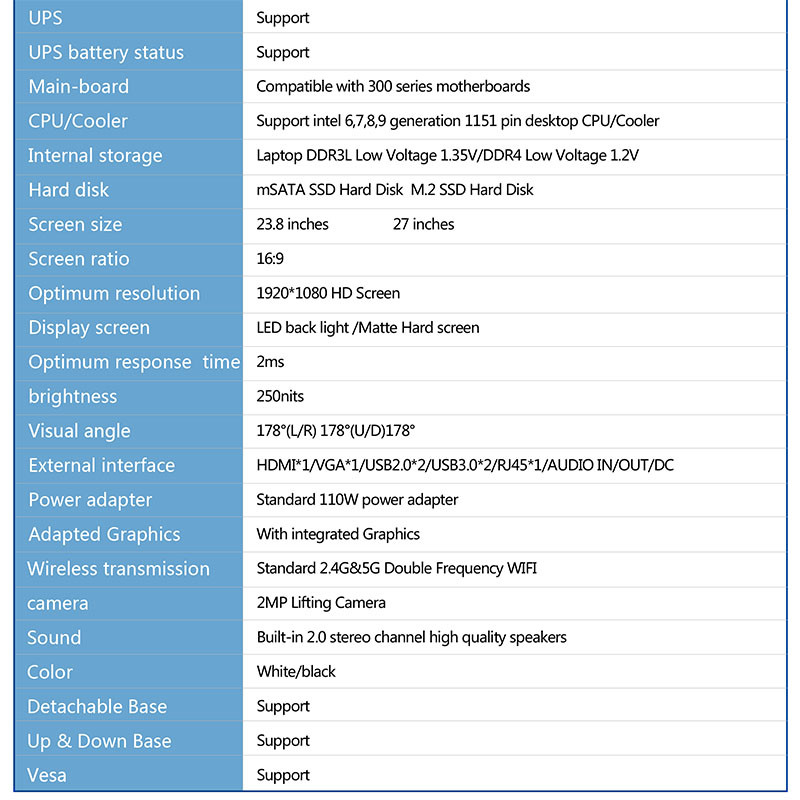 Buy All In One Pc 27 Inch Pc Gaming Core I9 9900k 8gb Ram Ddr4 Desktop ...