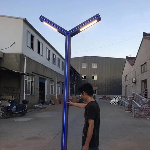 Buy Antique European Style Double Arm Polygon Yard Pole 30w 60w 90w Led ...