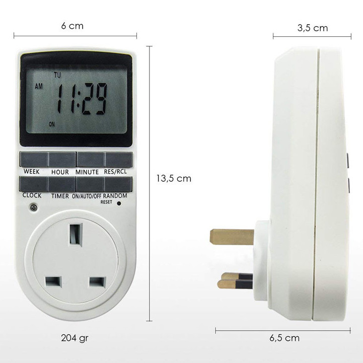 Buy British England Standard 3 Pin Plug-in Programmable Digital Timer ...