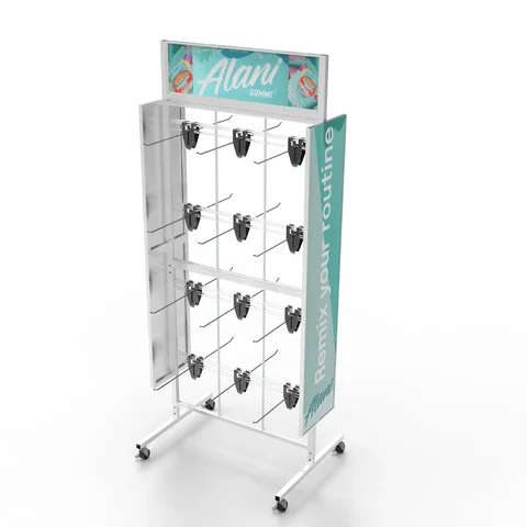 Buy Candy Display 4 Tier Metal Snacks Display Rack Double Side Floor ...