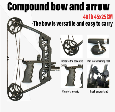 Buy Composite Bow Mini Compound Fishing Bow And Arrow Fish Archery 40 ...