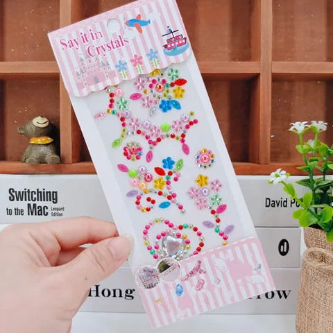Buy Crystal Diamond Sticker Sheet Gem Rhinestone Scrapbook Car Stickers ...