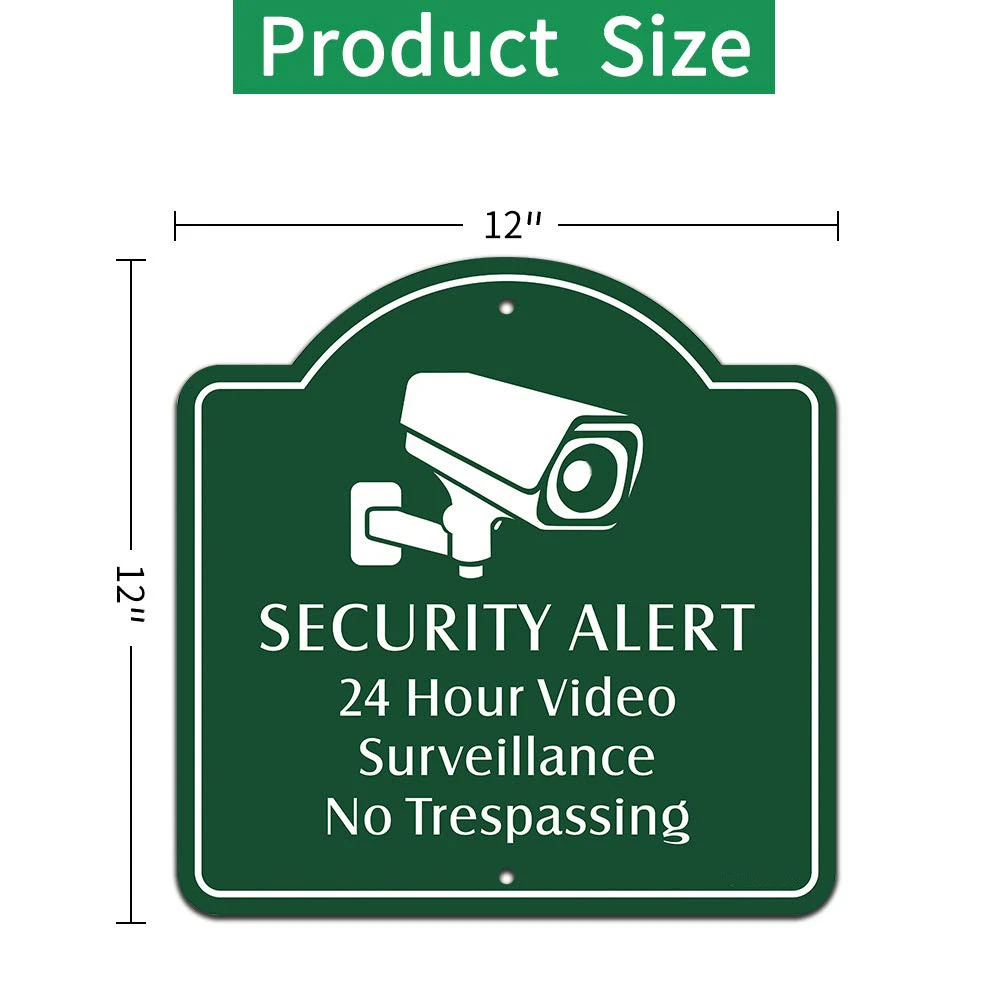 Buy Custom 24 Hours Video Surveillance Warning Aluminum Reflective ...