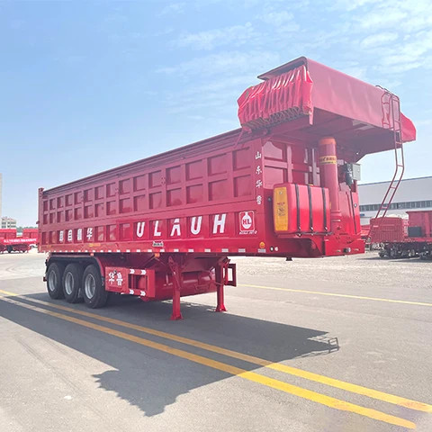 Buy Custom 3 Axles Rear Dump Semi Truck Trailer For Sand Rock Stone ...