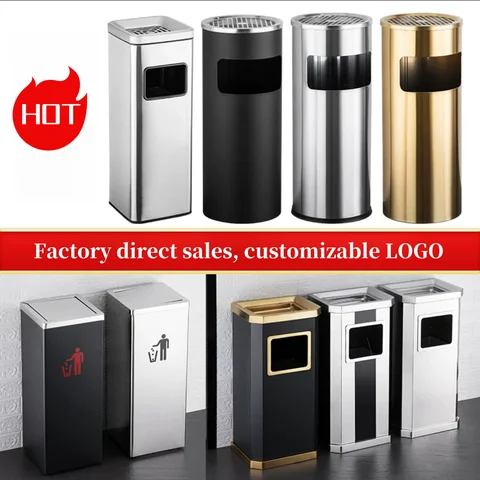 Buy Customized Style Stainless Steel Vertical Trash Can Hotel Airport ...