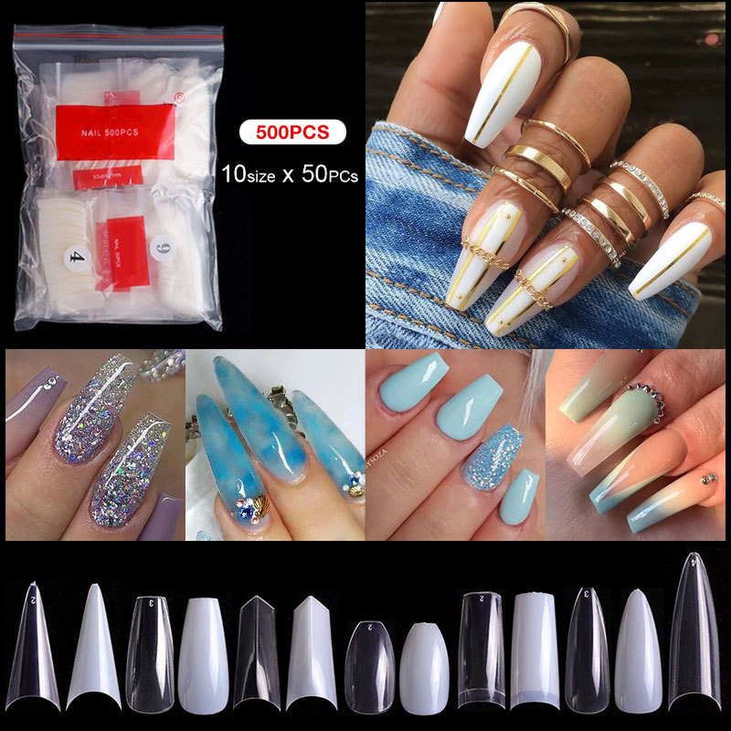 Buy French Manicure Tip Nail Seamless Ballet Transparent Toenail Nail ...