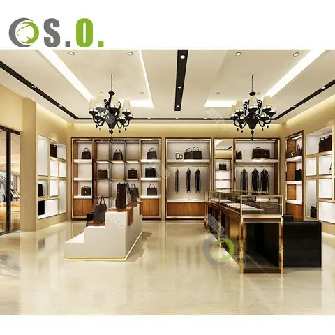 Buy High End Golden Shopping Mall Bags Store Interior Design Bag ...
