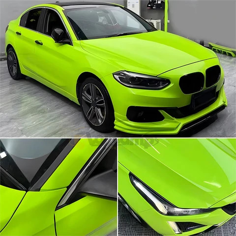 Buy High Quality Auto Color Change Film Crystal Apple Green Wrap Film ...