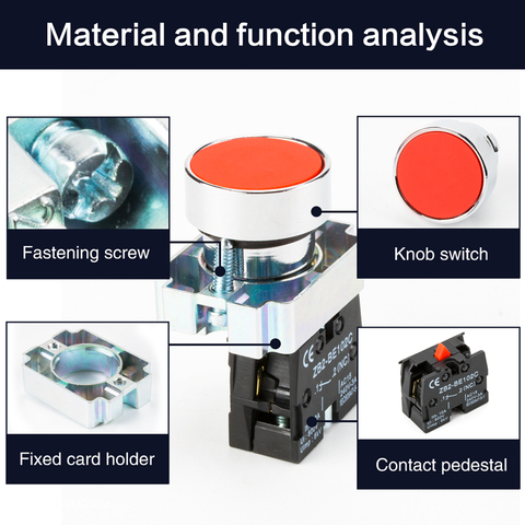 Buy High Quality Xb2 Series Momentary Push Button Switch Power Start Stop Self-resetting Round ...