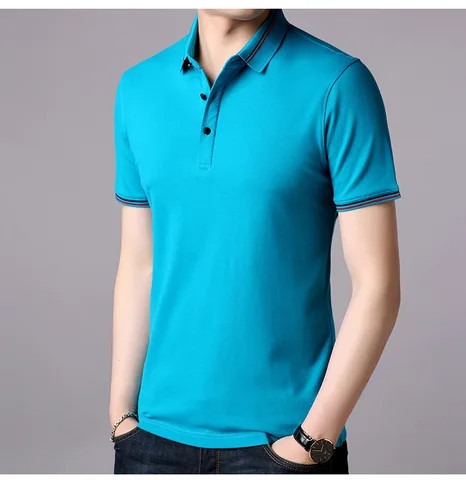 Buy New Mens Wear Solid Color Mens Turndown Collar Short-sleeved Custom ...