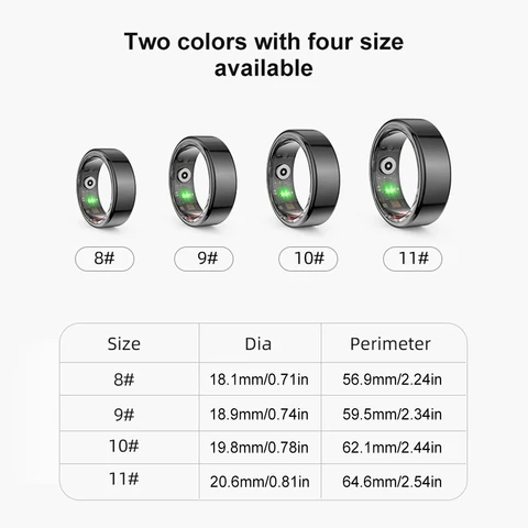 Buy New R02 Smart Ring Multifunctional Step Health Tracker Heart Rate ...