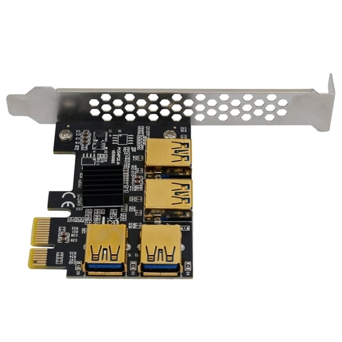 Buy Pcie 1 To 4 Pci Express Multiplier Riser Card Usb3.0 Slot Pci-e 1 ...