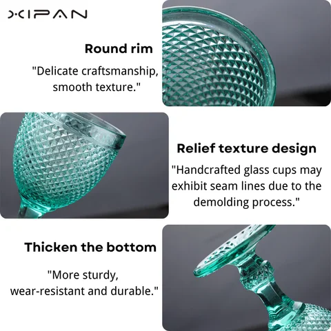 Buy Vintage Embossed Wine Goblet Hue Glassware For Wedding Party Bar ...