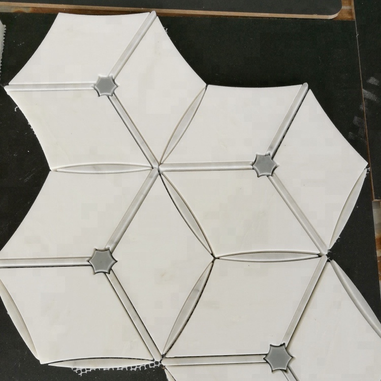 Buy Wholesale Thassos White Marble Mosaic Bathroom Decoration Waterjet Mosaic Tile From Xiamen