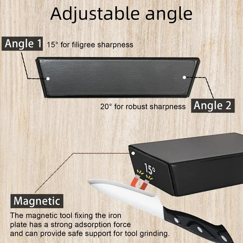 Buy Wood Diamond Stone Rolling Knife Sharpener Black Color Kitchen ...