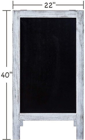 Buy Wooden Chalkboard, Rustic Foldable Wood Black Board, Free Standing ...