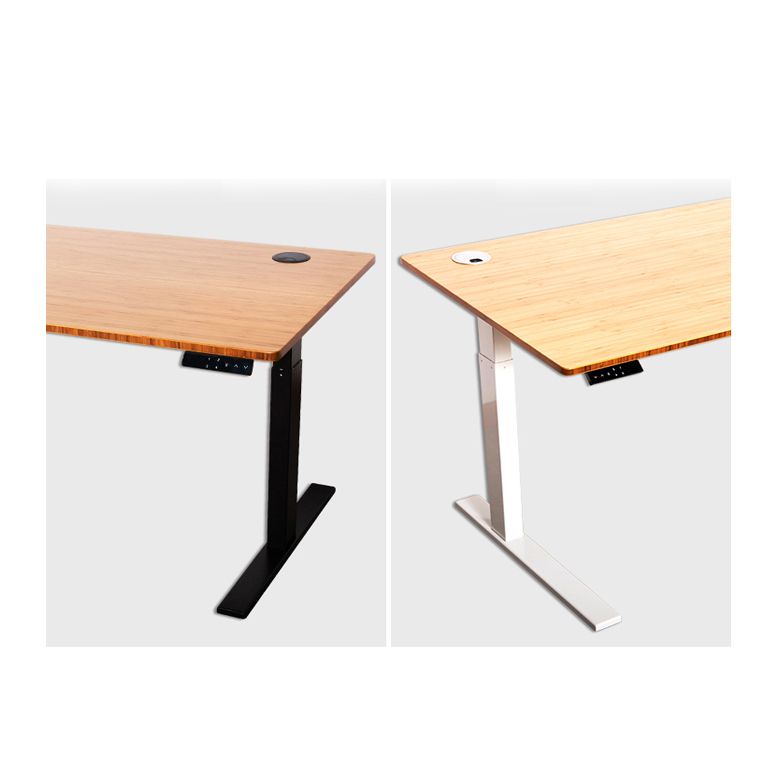 Buy Adjustable Height Bamboo Office Desk With Electric Motor Contro ...