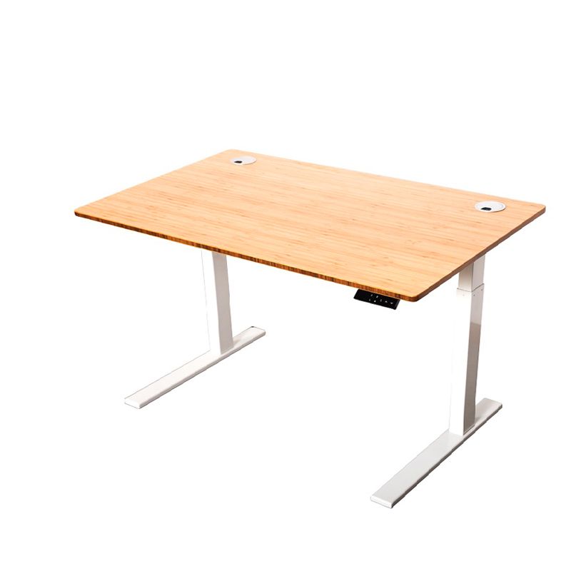 Buy Adjustable Height Bamboo Office Desk With Electric Motor Contro ...
