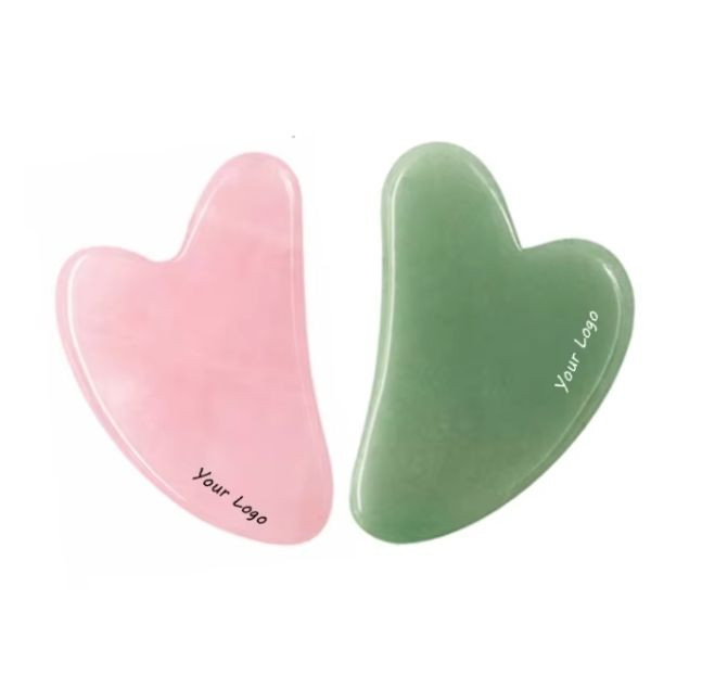 Buy Portable Custom Logo Green Gua Sha Face Heart Guasha Stone Rose ...