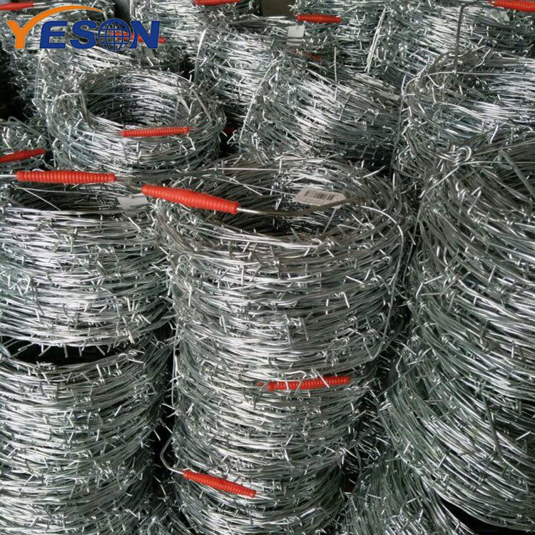 Buy 12 Gauge Galvanized 50kg Barb Wire Fencing Coil Roll For Protecting ...