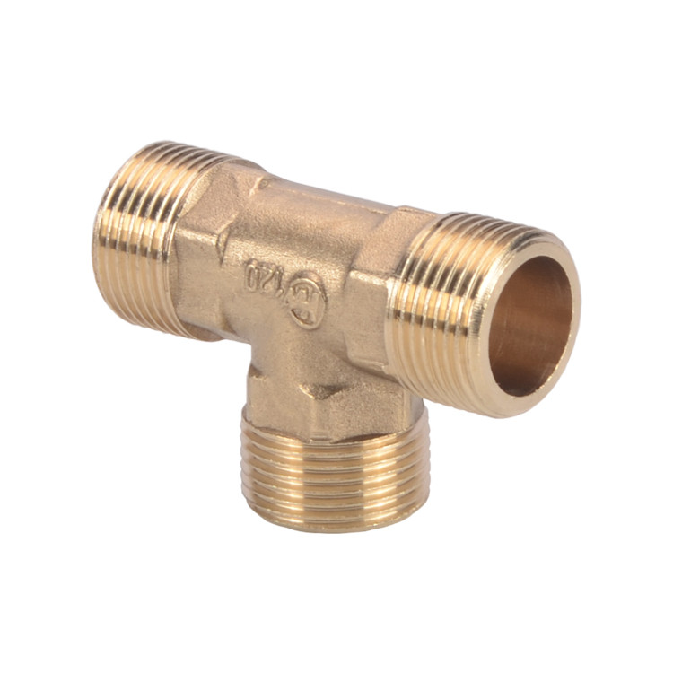 Buy Brass Pipe Fittings Brass Male Thread Tee Connector Brass Pipe ...