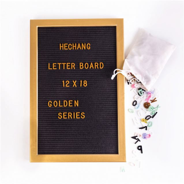 Buy Changeable Wood Frame Letter Board / Gold Frame Felt Letterboard ...