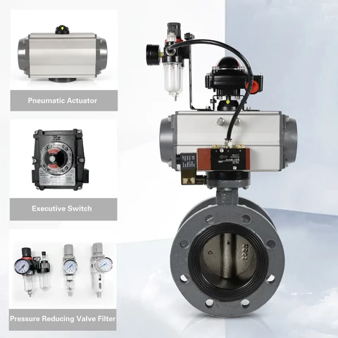 Buy D641x-16c Pneumatic Butterfly Valve Pneumatic Cast Steel Flange Soft Seal Valve Dn50100150 ...