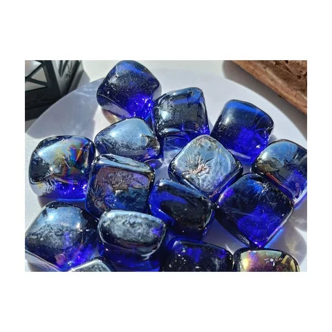 Buy Good Price Fireplace Parts Square Shape Blue Fire Cube Beads from ...