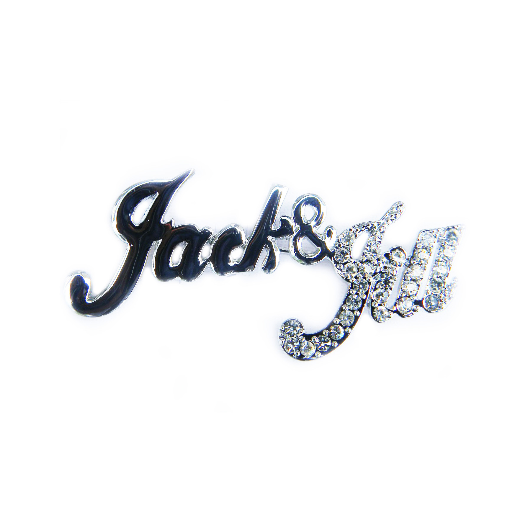 Buy Jack And Jill Initials Crystal Pin / High Polished Jack N Jill ...