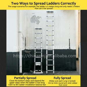 Buy Ladder With Gasket Aluminum Alloy Telescopic Ladder Single Ladder ...