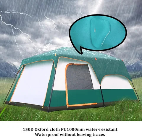 Buy Large Luxury Outdoor Waterproof Canvas Tent For Family Camping from ...