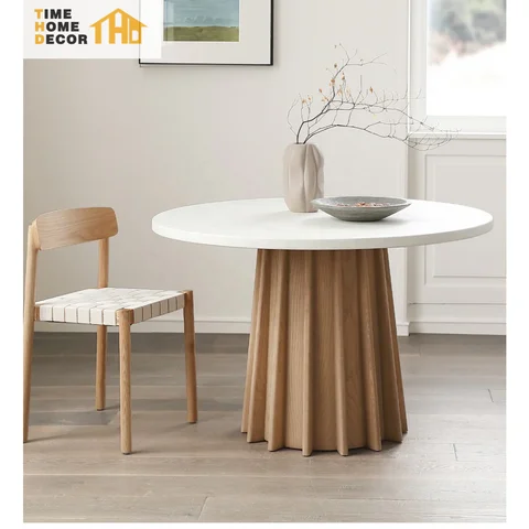 Buy Nordic Furniture Cement Top Dining Room Table Luxury Wooden Millwood Pines Concrete Mesa ...