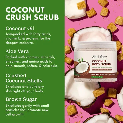 Buy Oem Shediary Coconut Face Scrub 100% Pure Coconut Milk Body Scrub ...