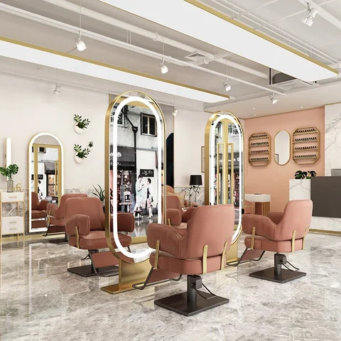 Buy Professional Design Custom Color Gold Beauty Salon Stand Mirror Set Buy Professional Design Custom Color Gold Beauty Salon Stand Mirror Set