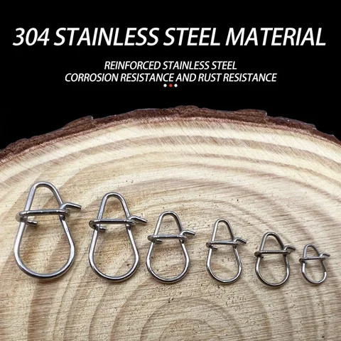 Buy Stainless Steel Fishing Snap Fastener Double Lock Crank Bait Snap ...