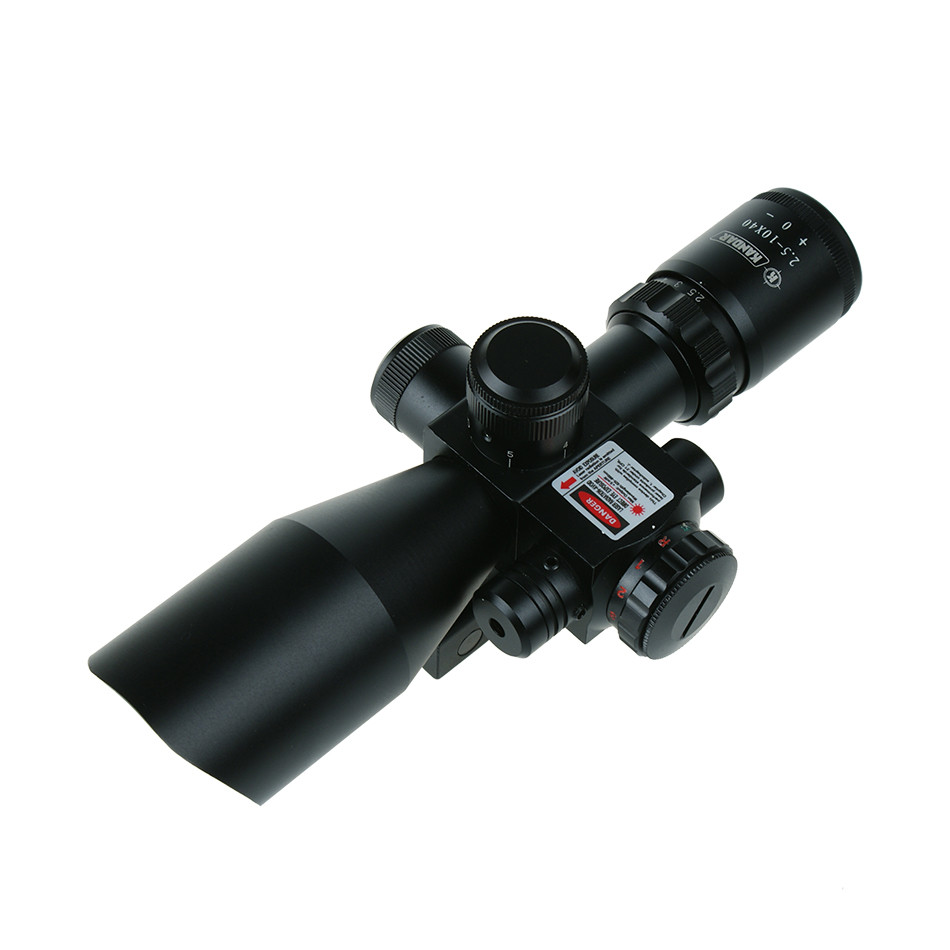 Buy Tactical Compact Laser Aim Riflescope 2.5-10x40e Rifle Scope With ...