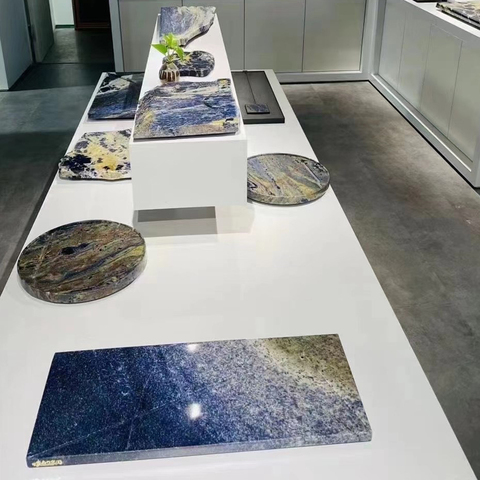 Buy Translucent Brazil Luxury Blue Slabs Granite For Wall Panel ...