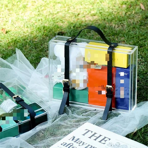 Buy Transparent Acrylic Box Portable Teachers Day Belt Portable Box ...