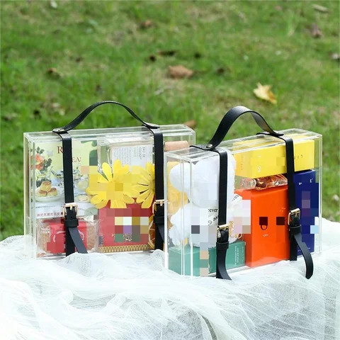 Buy Transparent Acrylic Box Portable Teachers Day Belt Portable Box ...