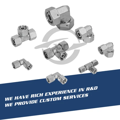 Buy Wholesale Hydraulic 3 Ways Connector Hydraulic Swivel Tee Fitting ...