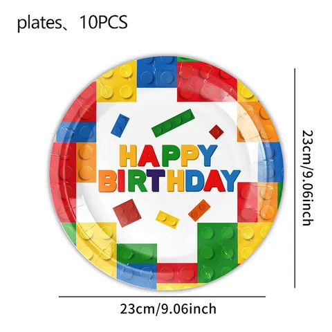 Buy Yoshi Building Blocks Party Holiday Supplies Disposable Tableware ...