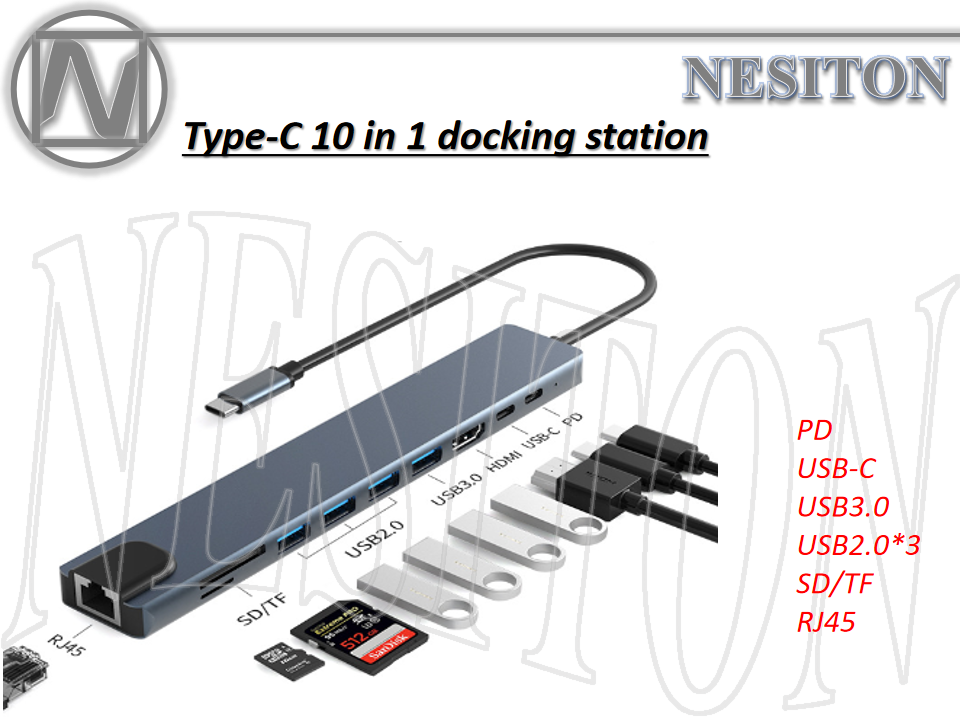 Buy Type C 10 In 1 Usb-c Hub Docking Station Multi Port Expansion Docking For Laptop from Haikou ...