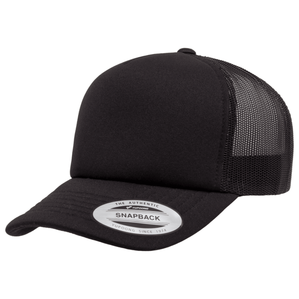 Buy 6700-blk Black Vz Foam Front Curved Peak Trucker Cap Adjustable ...