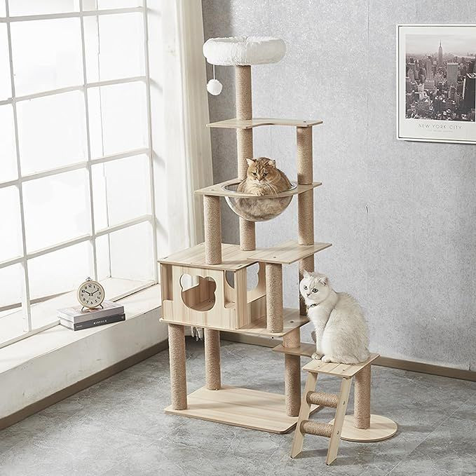 Buy Mekidulu Cat Tree For Large Cats 165cm-8 Story Cat Tower, Cat House ...